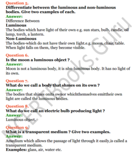 Selina Concise Physics Class 6 ICSE Solutions Chapter 5 Light - NCERT Books