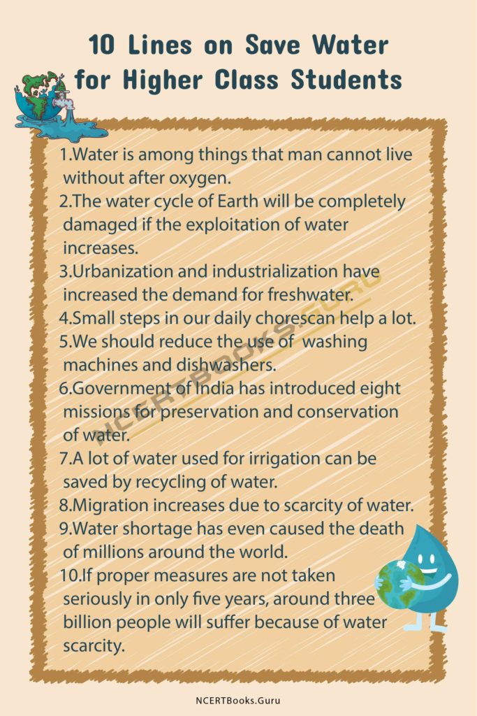 10 Lines on Save Water for Students and Children in English - NCERT Books