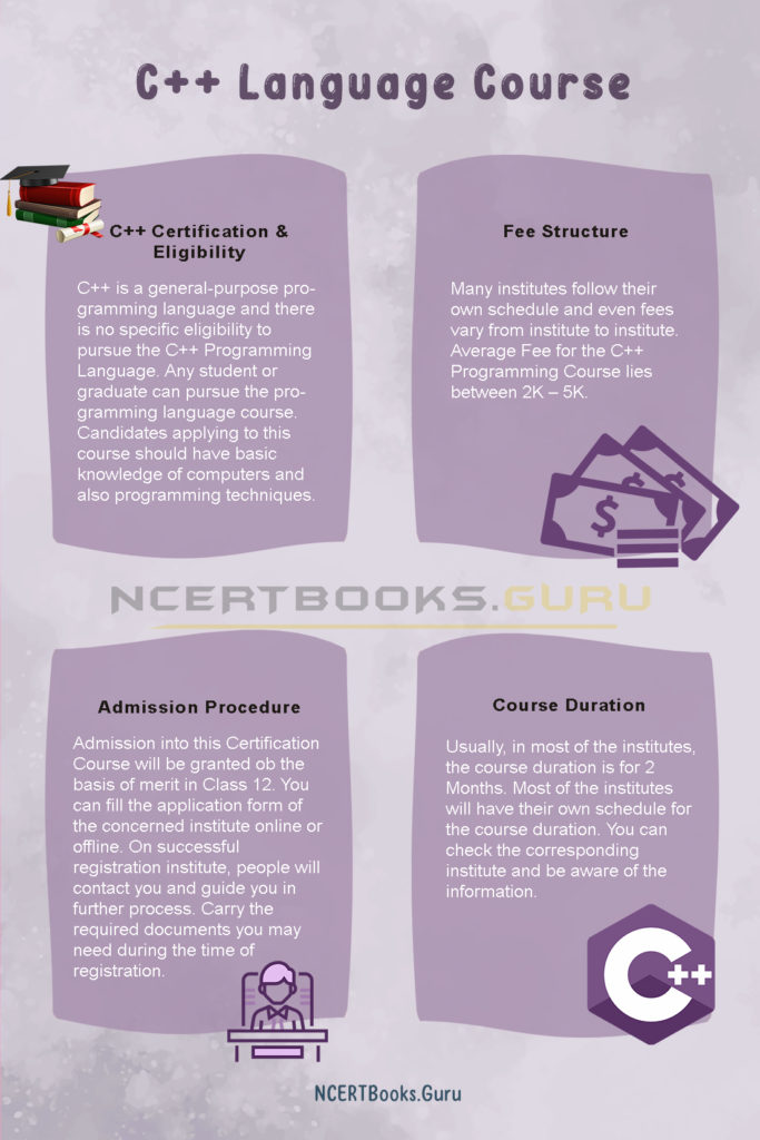 C++ Language Course Details - Duration, Fee, Admission Procedure, Jobs