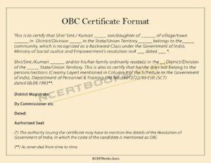 OBC Certificate | Format, Guidelines, How To Apply? Classification ...