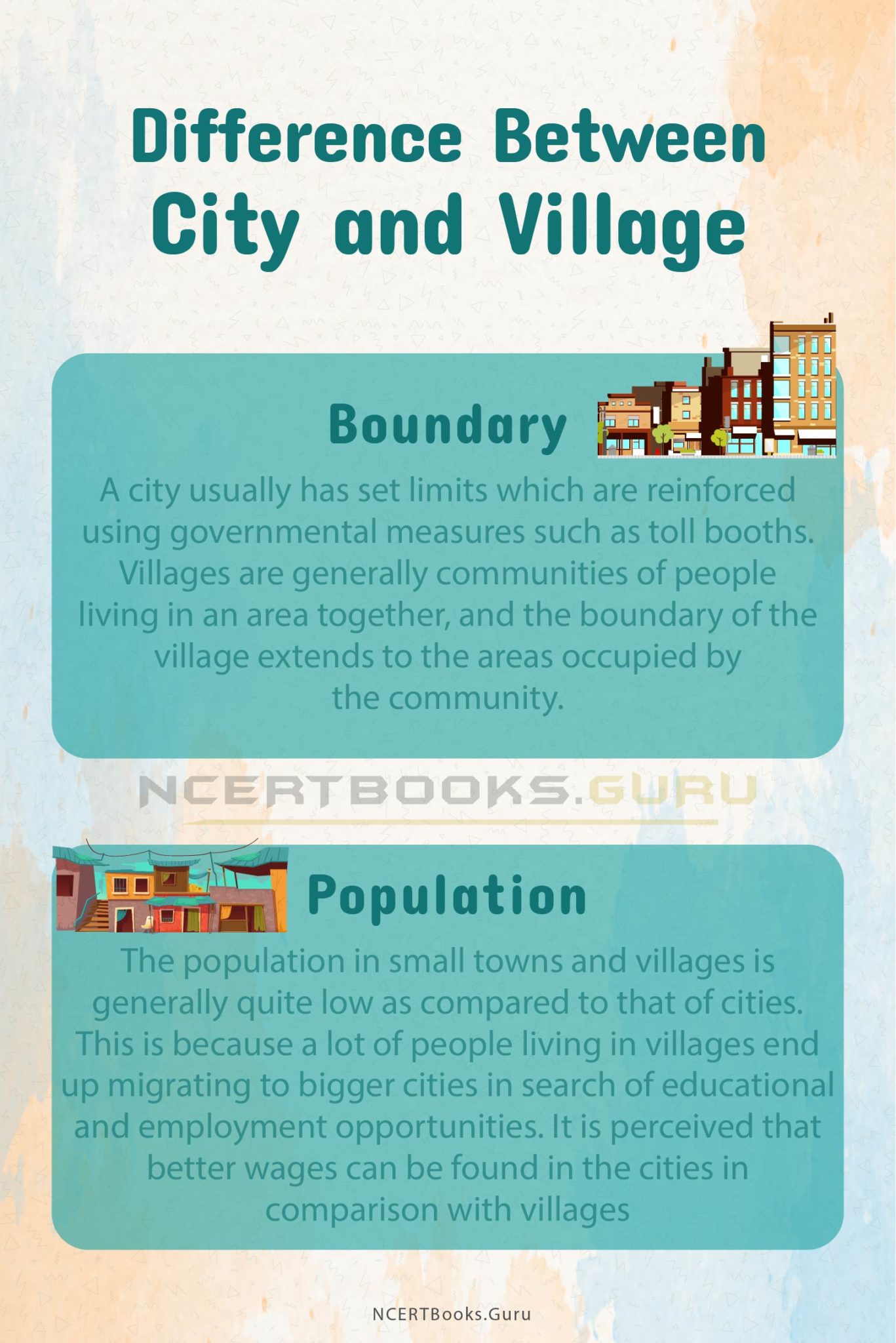 Difference Between City and Village - NCERT Books