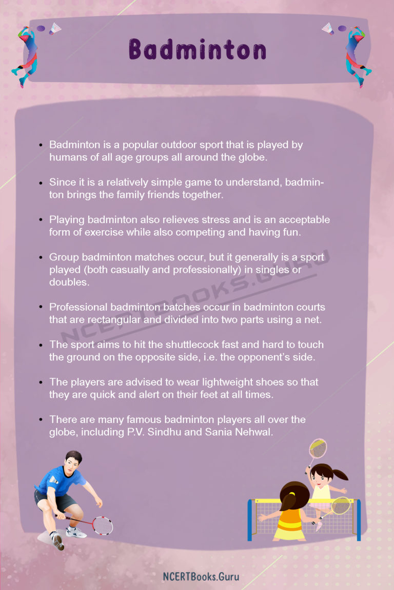 10 Lines on Badminton for Students and Children in English - NCERT Books