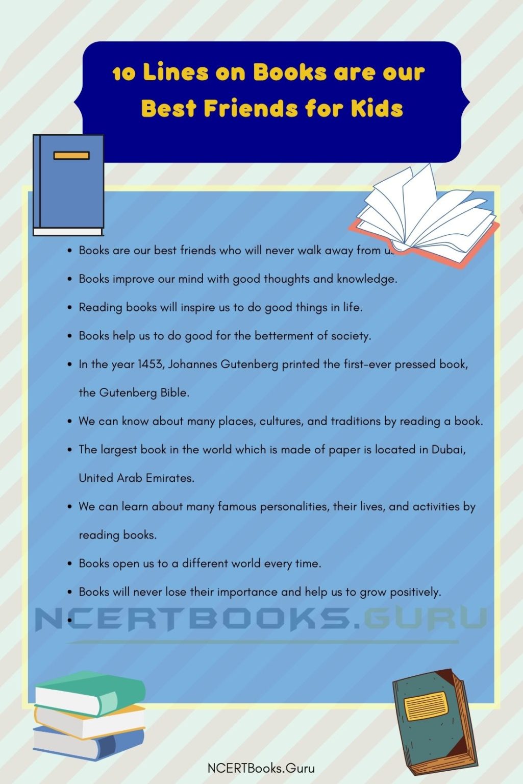 10 Lines on Books are our Best Friends for Students and Children in ...