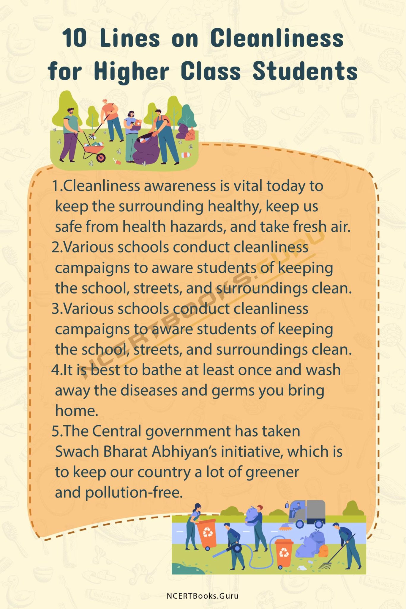 10 Lines on Cleanliness for Students and Children in English - NCERT Books
