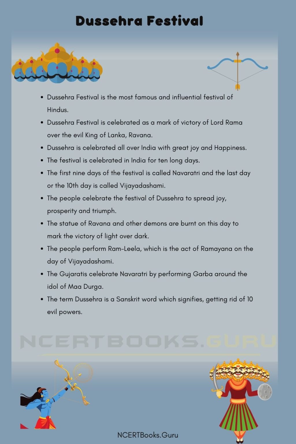 10 Lines on Dussehra Festival for Students and Children in English ...