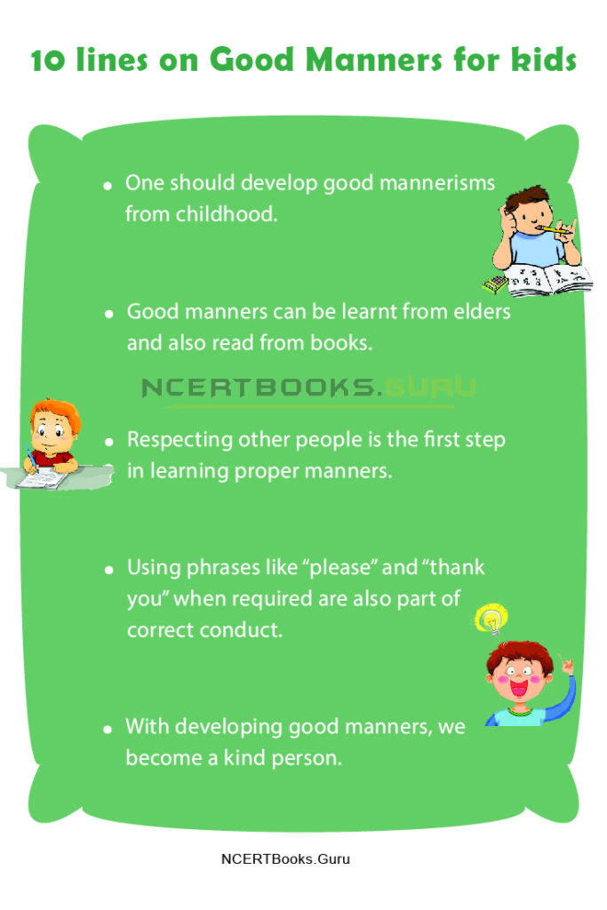 10 Lines on Good Manners for Students and Children in English - NCERT Books