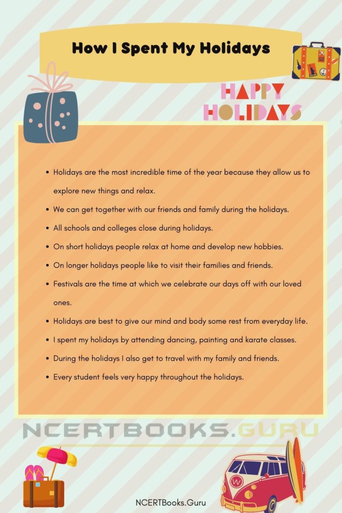 10 Lines on How I Spent My Holidays for Students and Children in ...