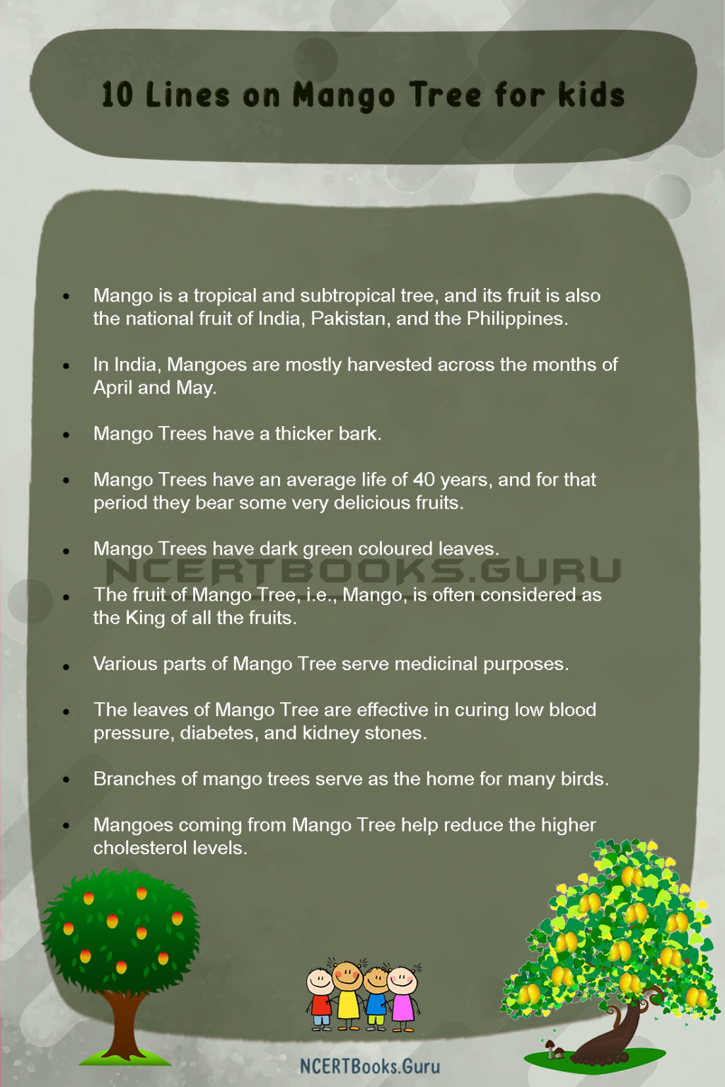 10 Lines on Mango Tree for Students and Children in English - NCERT Books