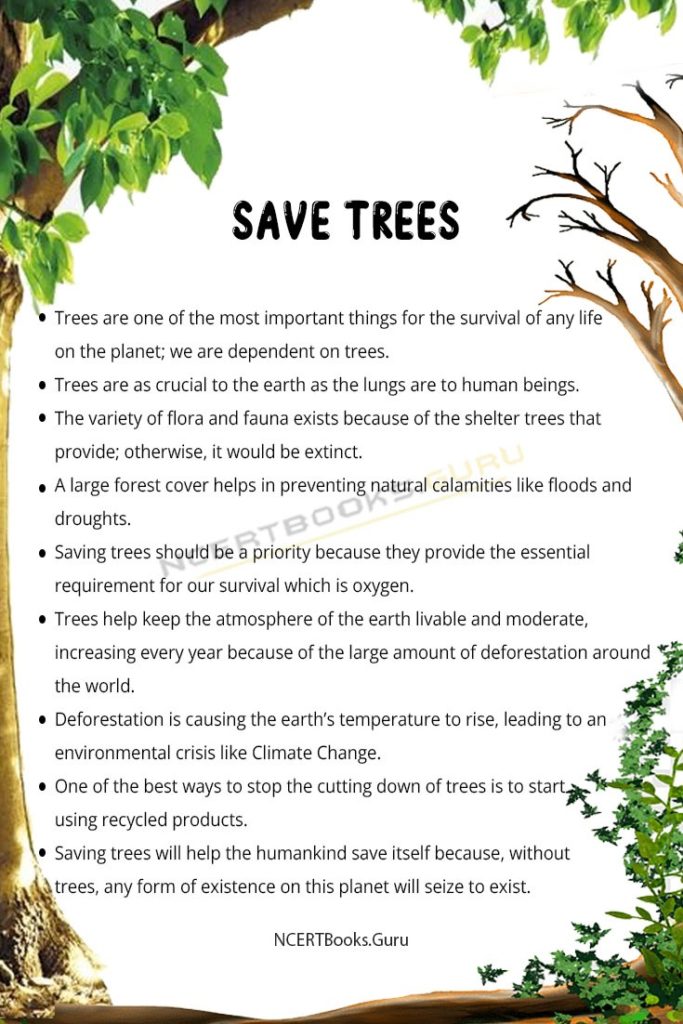 10 Lines on Save Trees for Students and Children in English - NCERT Books