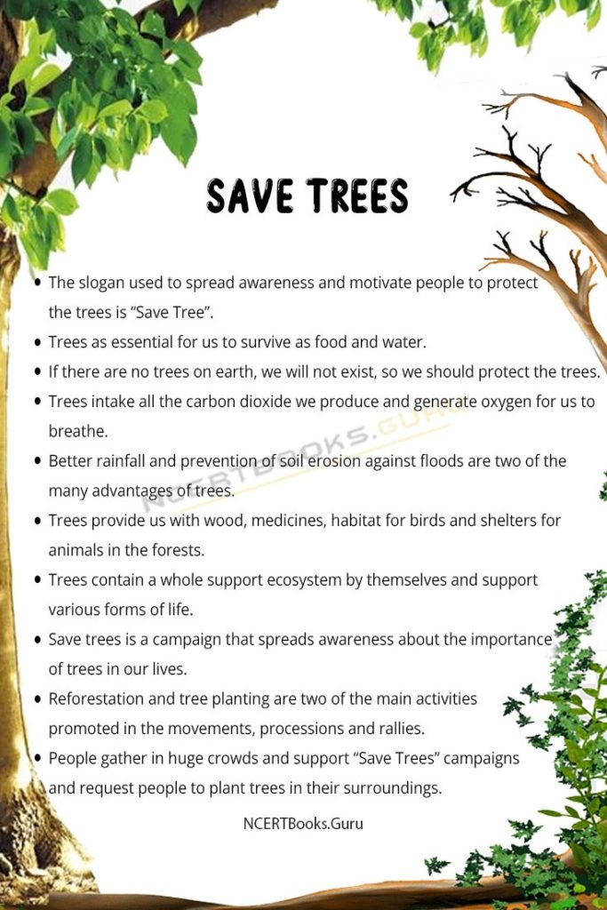 10 Lines on Save Trees for Students and Children in English - NCERT Books
