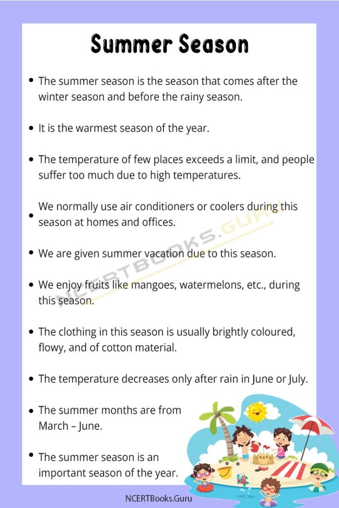 10 Lines on Summer Season for Students and Children in English - NCERT ...