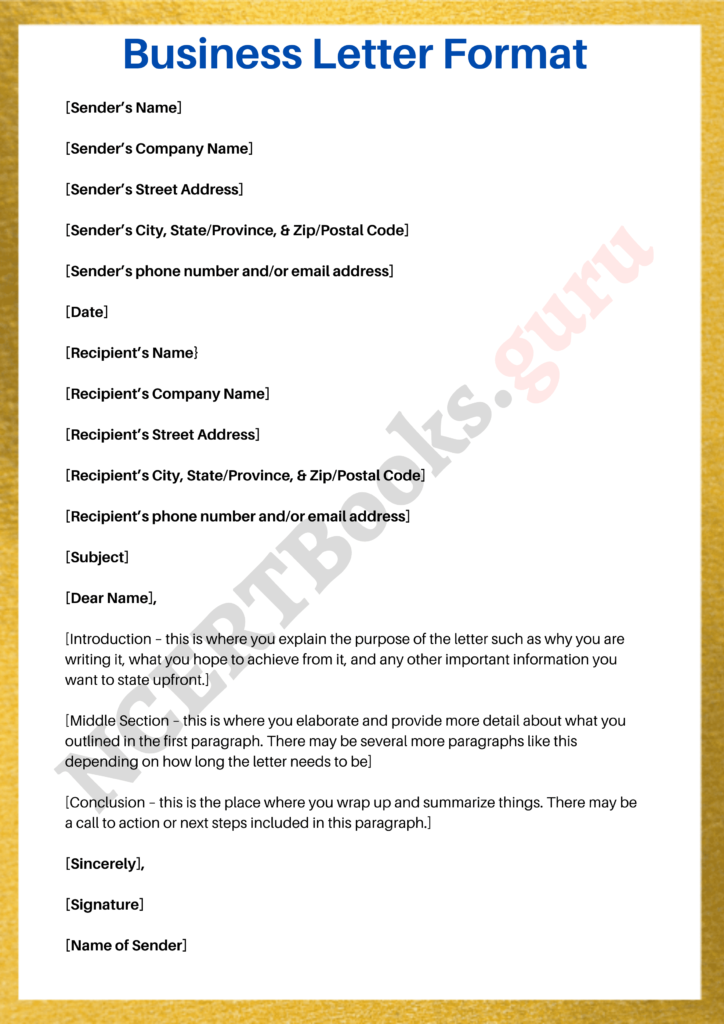 Business Letter Writing Format, Samples | How to write a Business Letter?