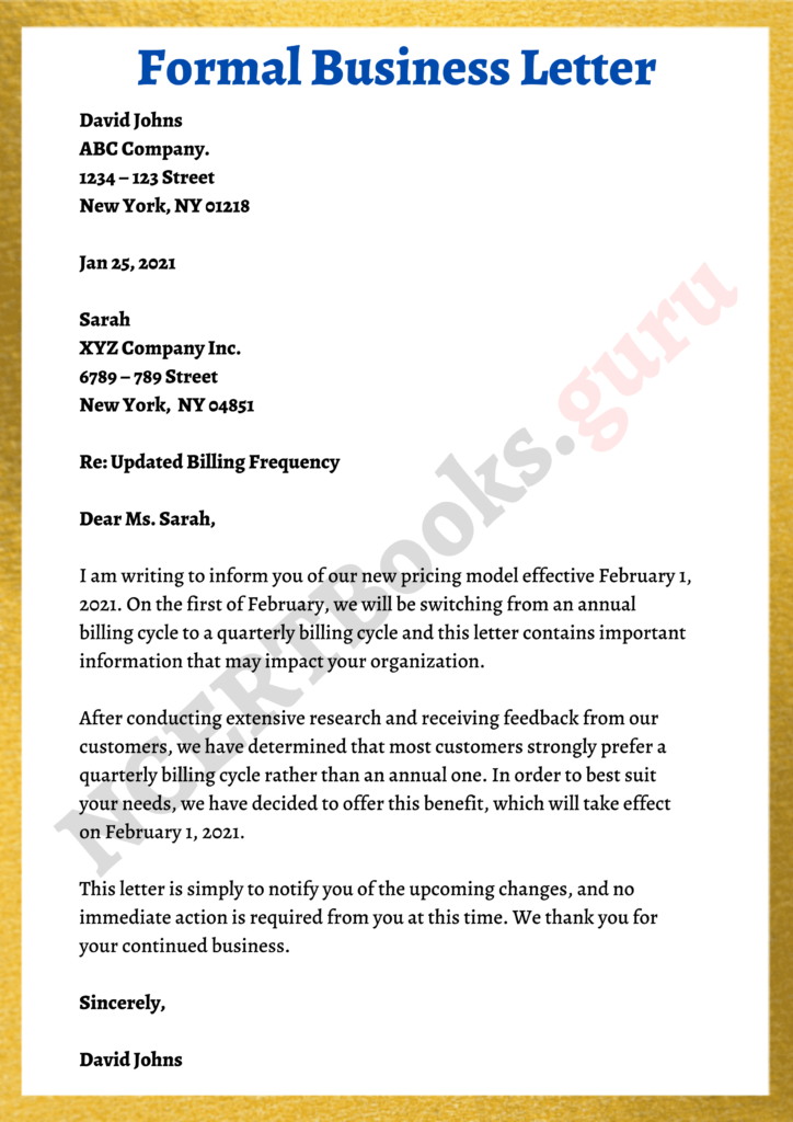 Business Letter Writing Format, Samples | How to write a Business Letter?