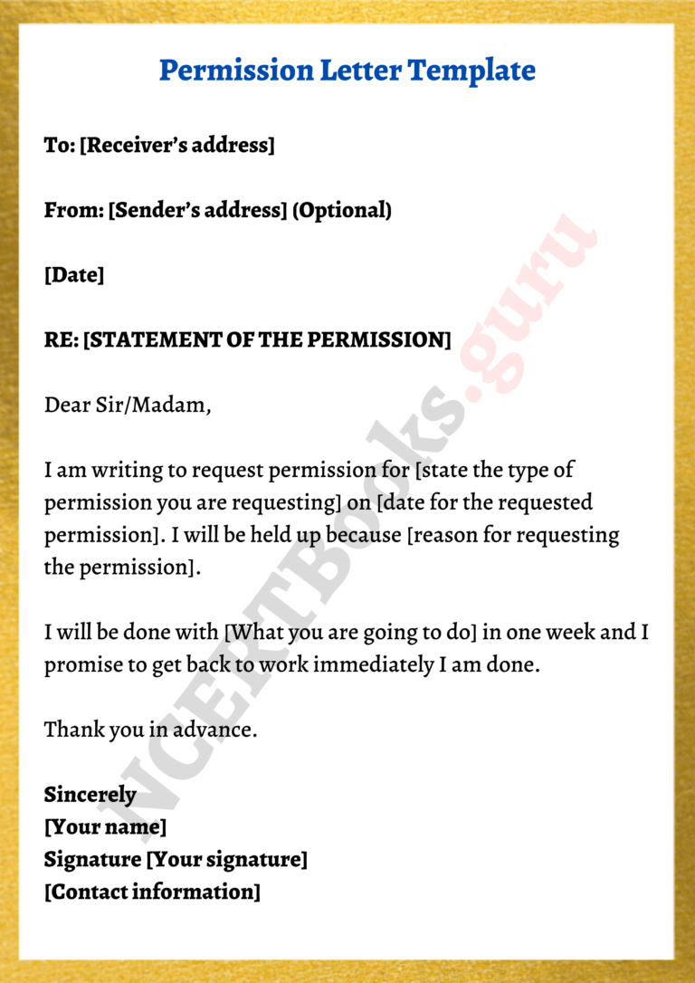 Permission Letter format, template, ex | How to write a letter of ...