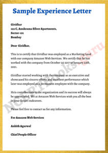 Experience Letter Format, Samples | How to Write an Experience Letter?