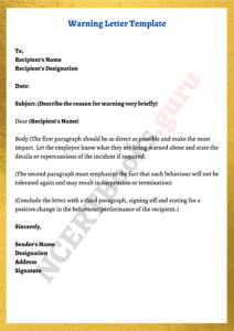 Warning Letter Format, Template, Samples | Tips for Warning Letter Writing