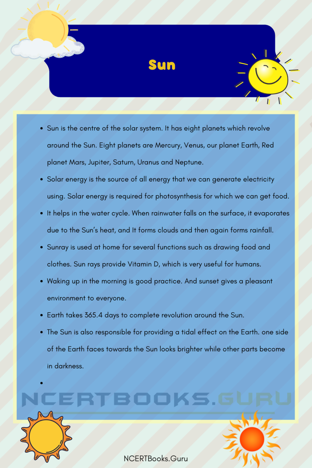 10 Lines on Sun for Students and Children in English - NCERT Books